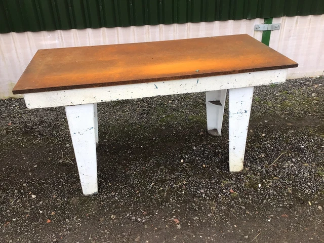 HEAVY DUTY CAST steel work bench / tabel £1,000.00 - PicClick UK
