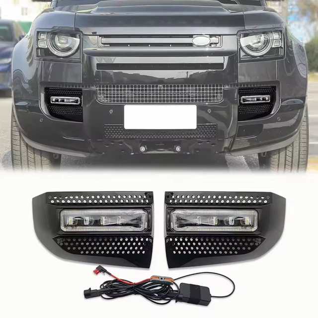 PAIR FRONT FOG Light Driving Lamp For Land Rover Defender 90 110 130 ...
