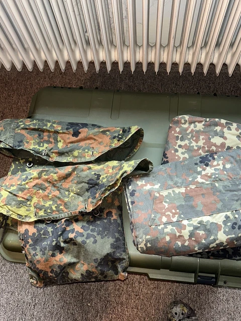 7.). ZELTBAHN 2 Stück BW Bundeswehr flecktarn gebraucht Zelt Bushkraft ...