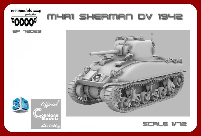 3D PRINTING M4A1 Sherman DV 1/72 EUR 25,00 - PicClick DE