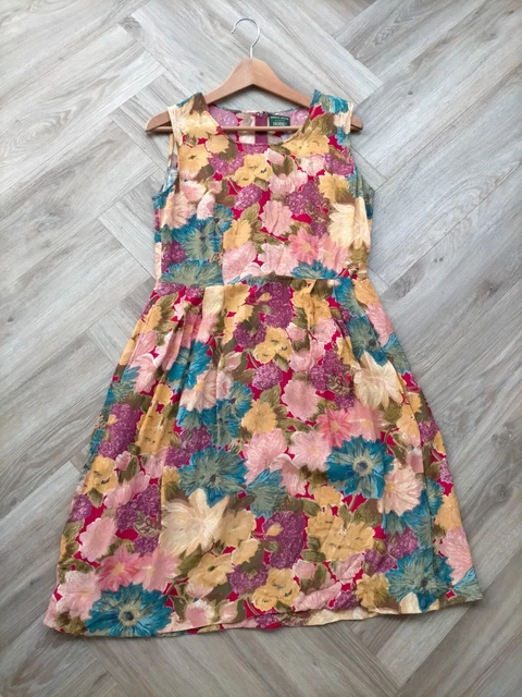 MARILYN ANSELM FOR Hobbs Floral Dress 10-12 Vintage 1990s $37.42 ...