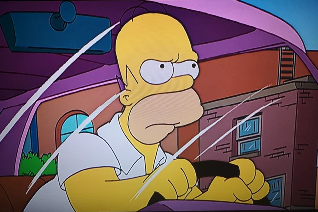 HOMER SIMPSON DRIVING Cartoon Drawing Cel Production Art The Simpsons ...