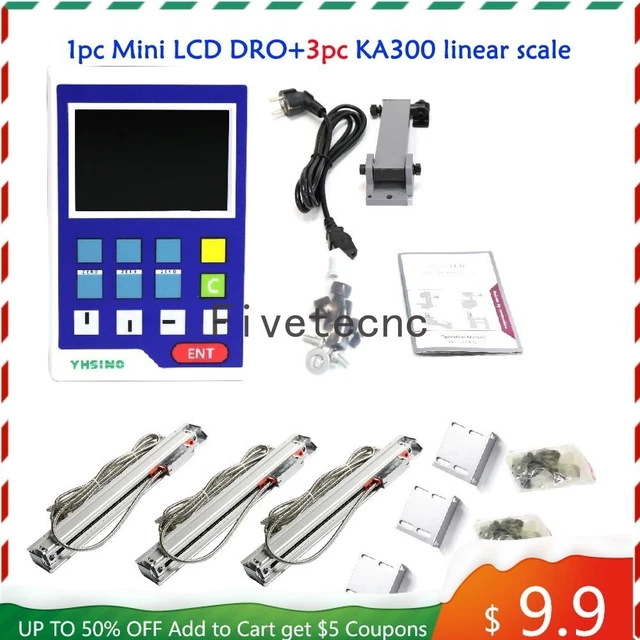 MINI LCD DRO Kit Digital Readout Display and KA300 Linear Scale Glass ...
