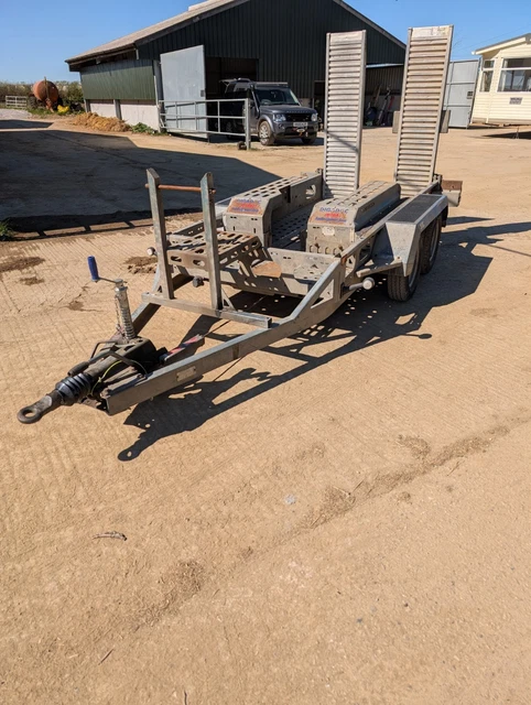 INDESPENSION TWIN AXLE Plant Trailer 2700kg 8x4ft Bed, Rear Drop Down ...