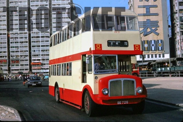 35MM SLIDE HONG KONG KMB Kowloon Motor Bus AEC Regent 5 BE726 1976 ...