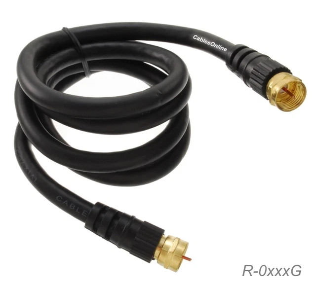RG6 75 OHM Coax with Gold-Plated F-Type Screw-on Connectors Coaxial ...