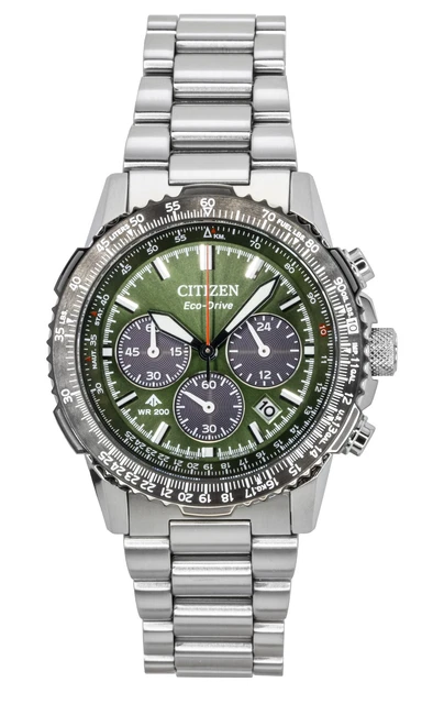 CITIZEN PROMASTER CHRONOGRAPH Green Dial Eco-Drive 200M Men's Watch ...