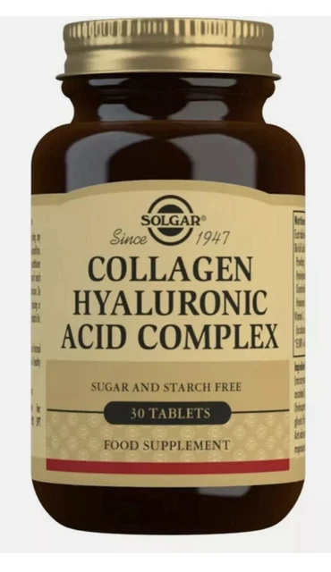 SOLGAR COLLAGEN HYALURONIC Acid Complex 30 Tablets Best Quality £24.59 - PicClick UK