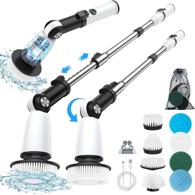ELECTRIC SPIN SCRUBBER, Adjustable Angle 2024 New Cordless Cleaning ...