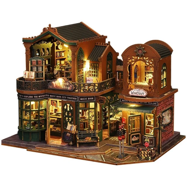 DIY MINI WOODEN Miniature Dollhouse Kit Twilight Book City Model ...