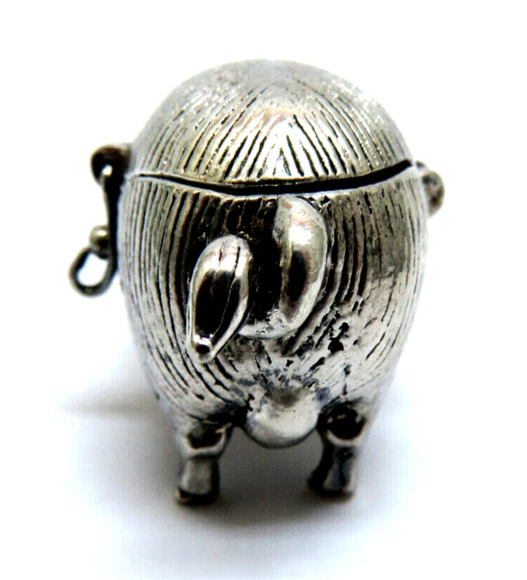 VINTAGE SILVER PLATE Heavy Figural PIG HOG BOAR Trinket Box ~ 45 g $172 ...