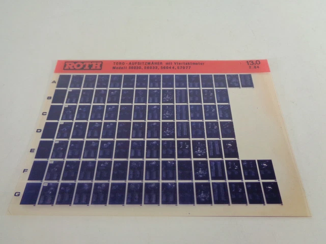 MICROFICHE CATALOGO RICAMBI Roth Toro Trattorino Modello 56030 - 57077 ...