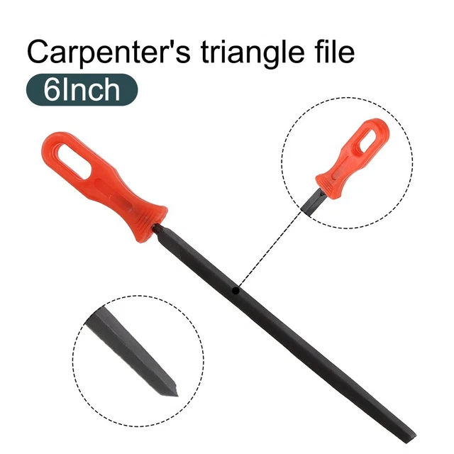 6INCH TRIANGLE STEEL File Triangular Files Woodworking Grinding Saw ...