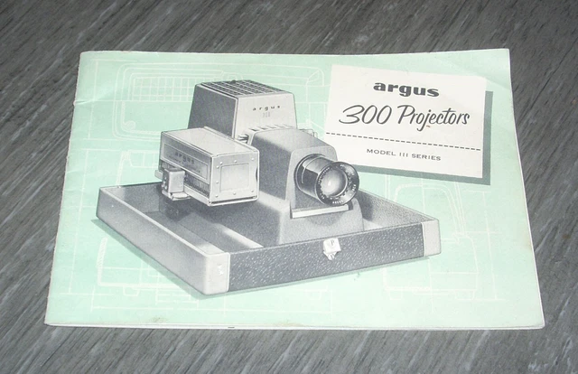 OLD INSTRUCTION MANUAL Book Argus 300 Slide Projectors Model III 3 ...