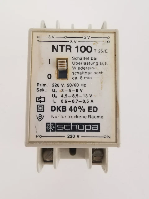 SCHUPA NTR 100 Trafo Klingeltransformator 220V 50/60Hz Transformato DKB 40% ED EUR 24,99 ...