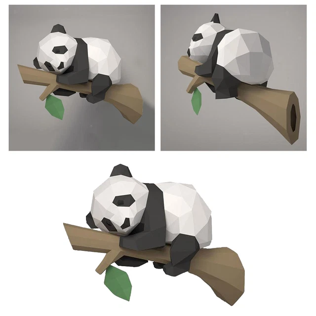 CREATIVE 3D PAPER Model Panda Puzzle Animals Papercraft Making Assembly ...