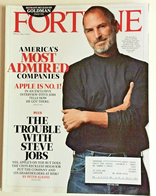 FORTUNE MAGAZINE MARCH 17, 2008 Steve Jobs Apple Computer Most Admired ...