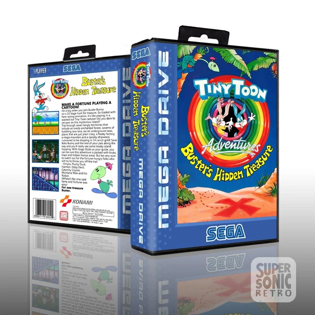 TINY TOON ADVENTURES Custom Cover Sega Mega Drive Box Art Replacement ...