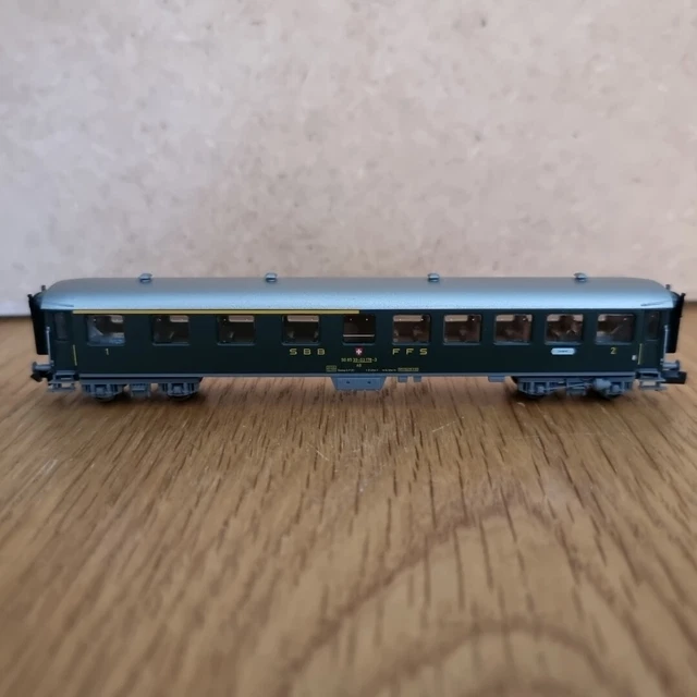 FLEISCHMANN N GAUGE Coach SBB FFS Swiss Railway 1st / 2nd Class Green Wrong Box £14.99 - PicClick UK