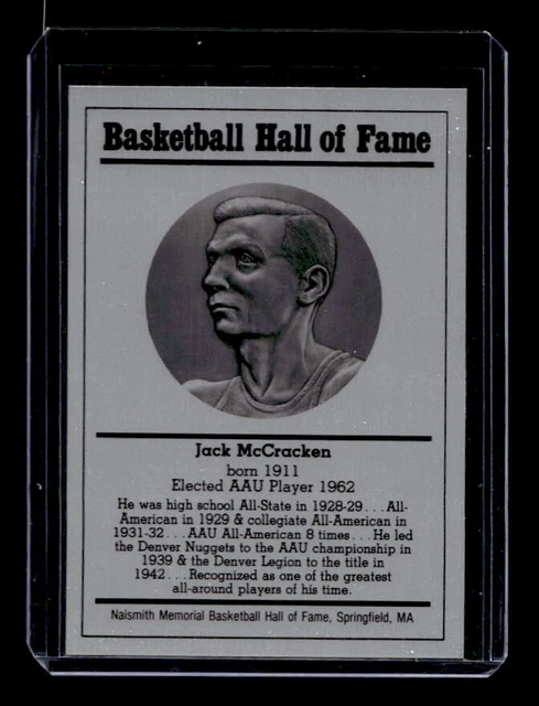 JACK MCCRACKEN 1986-99 Basketball Hall Of Fame Cour Métallique EUR 14 ...