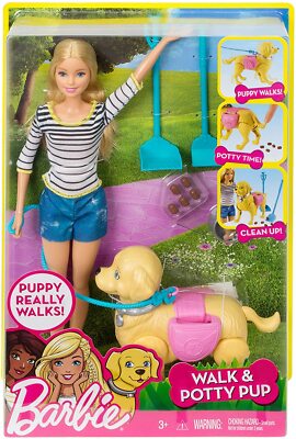 MATTEL BARBIE WALKING Potty Poop Pup, Doll Puppy & Accessories DWJ68 ...