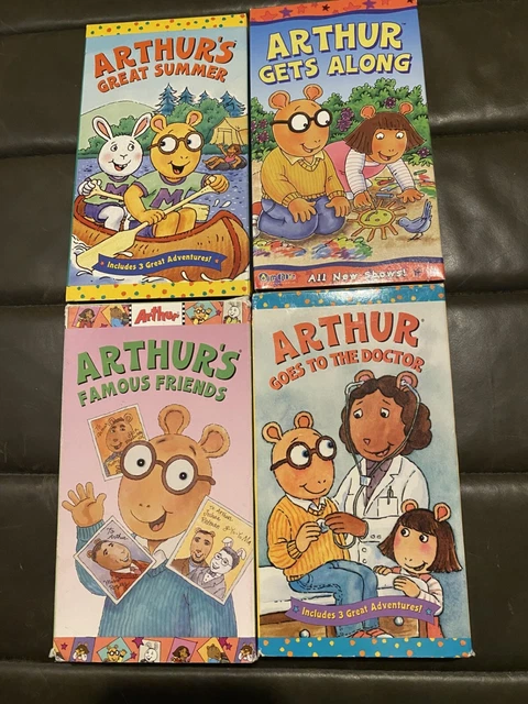 LOT OF 4 Arthur VHS Tapes Great Summer, Famous Friends, Gets Along ...
