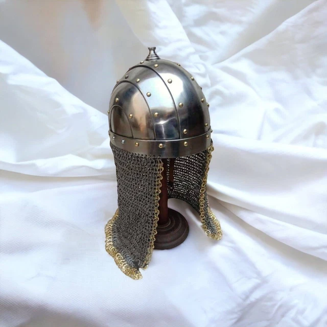 MEDIEVAL BYZANTINE HELMET Armor with chainmail EUR 186,08 - PicClick FR