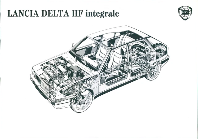 TECHNICAL DRAWING OF Lancia Delta HF integrale - Vintage Photograph ...