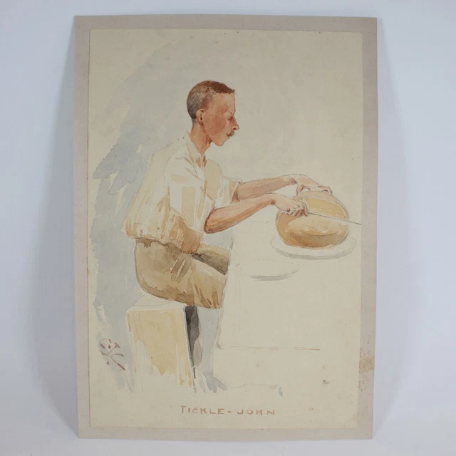 ANTIQUE MILITARY WATERCOLOUR Painting Lt Col RF Meiklejohn Tickle John ...