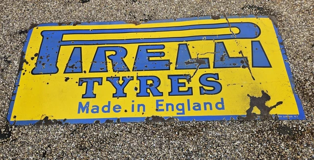 LARGE ENAMEL ORIGINAL Pirelli Tyres Advertising Sign £1,275.00 ...