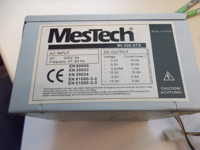 POWER SUPPLY MESTECH, ATX, Pro 300 W, Model: Mi-300 ATX, #X- 19-2 $49. ...