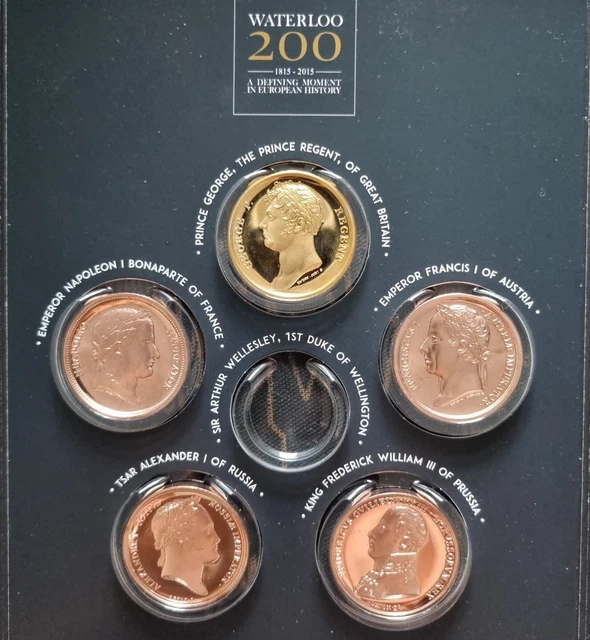 BATTLE OF WATERLOO 5-Coin Collection 1815-2015 Commemorative 200th ...