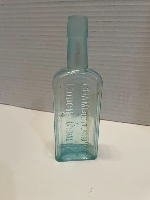 VINTAGE EMBOSSED CHAMBERLAINS Cough Remedy Des Moines IA Med Bottle £5. ...