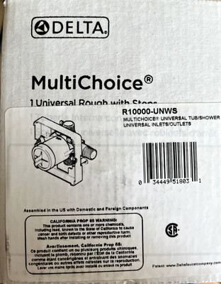 DELTA R10000-UNWS MULTICHOICE Universal Tub/Shower Valve Body Rough-In ...