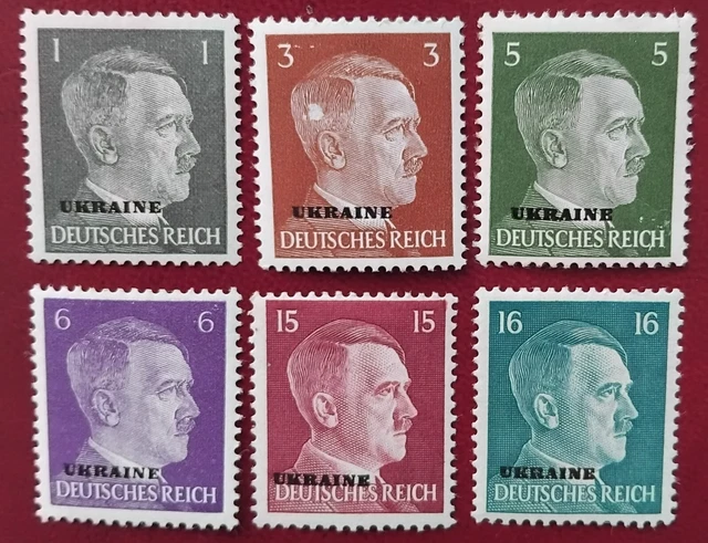 BRIEFMARKEN DEUTSCHES REICH Adolf Hitler Ukraine Machtergreifung 1941 ...