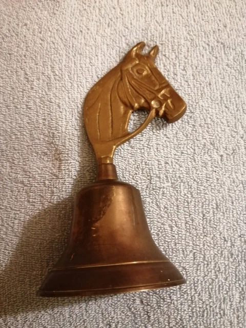 SMALL BRASS BELL with Horse Head Attached above The Bell EUR 5,86 ...