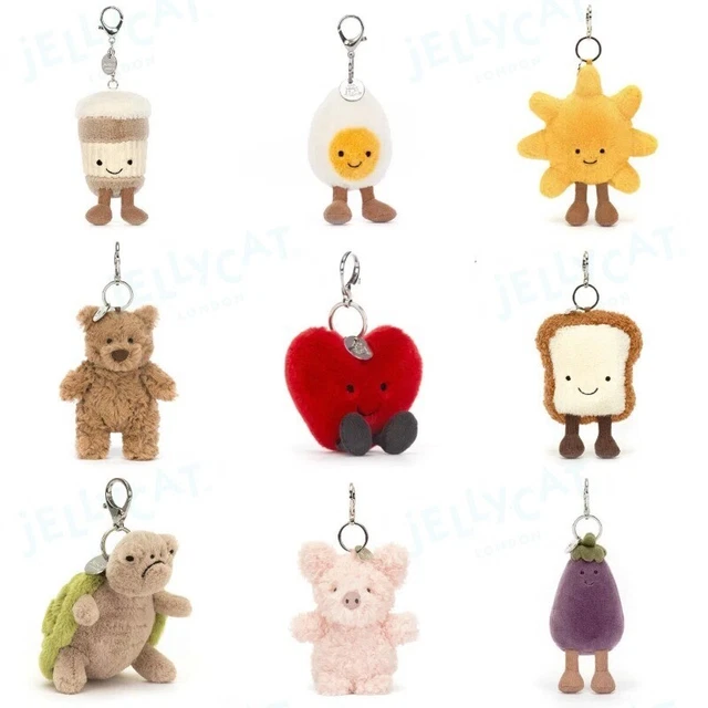 JELLY BAG CHARM Key Ring cat - Cute Soft Plush Key Ring Various ...