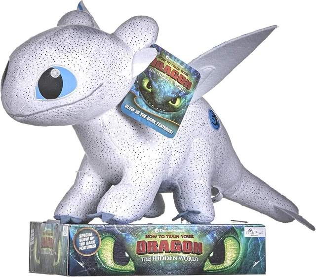 HOW TO TRAIN Your Dragons 3 Light Fury Soft Toy Dark Features 32cm £23. ...