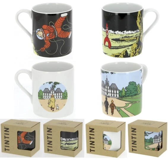 MOULINSART TINTIN SCENE Mug Set x4 Moon/Mansion 2022 BUY INDIVIDUAL ...