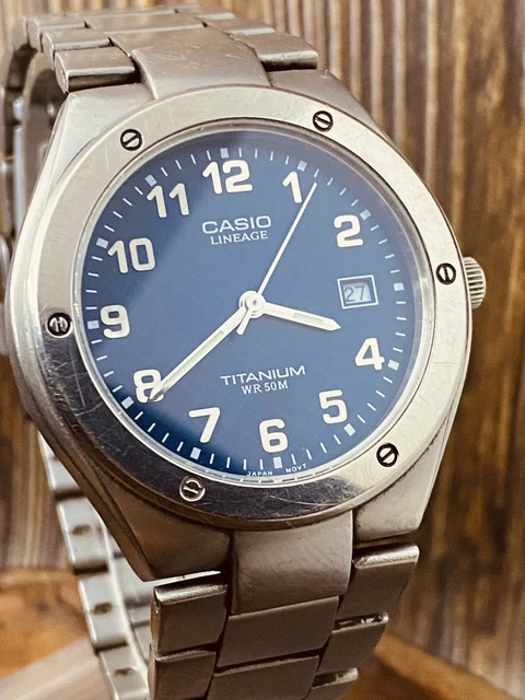 CASIO LINEAGE TITANIUM Quartz Lin-164 Japan Men's Full Working All Org ...