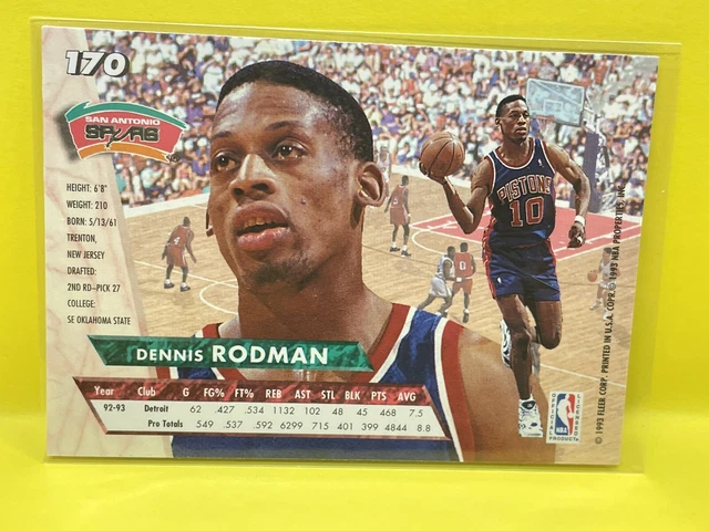 1993-94 FLEER ULTRA Dennis Rodman pistons détriot San Antonio Spurs ...