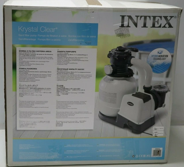 INTEX CRYSTAL CLEAR Sand Filter System 7.9 m3 for pools up to 36,000l ...