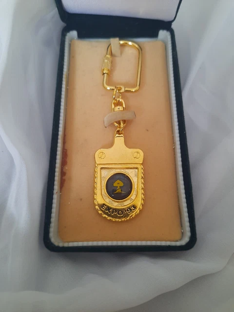 VINTAGE 24K GOLD Plated Key Ring Korea International Expo 93 $89.00 ...