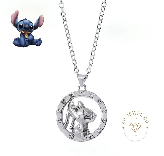 STITCH NECKLACE CHAIN Lilo & Stitch Ohana Family Stitch Pendant Inc ...