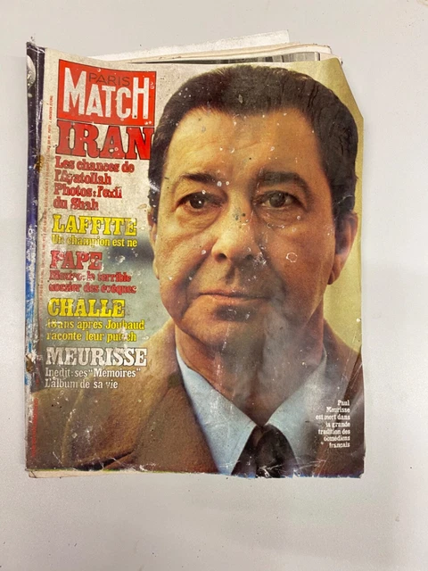 REVUE PARIS MATCH 1979 Mort de Paul Meurisse. Le Pape à Mexico. Laffite ... REVUE PARIS MATCH 1979 Mort de Paul Meurisse. Le Pape à Mexico. Laffite ...