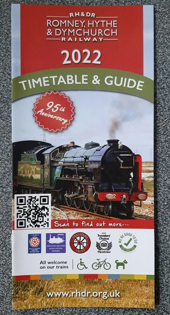 ROMNEY, HYTHE & Dymchurch Railway Timetable & Guide 2022 RH&DR 95th ...