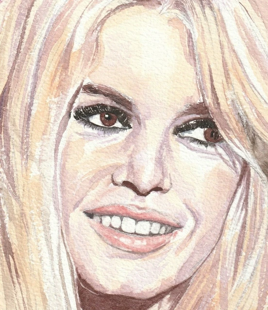 BRIGITTE BARDOT ORIGINAL watercolour French actress singer £21.50 ...