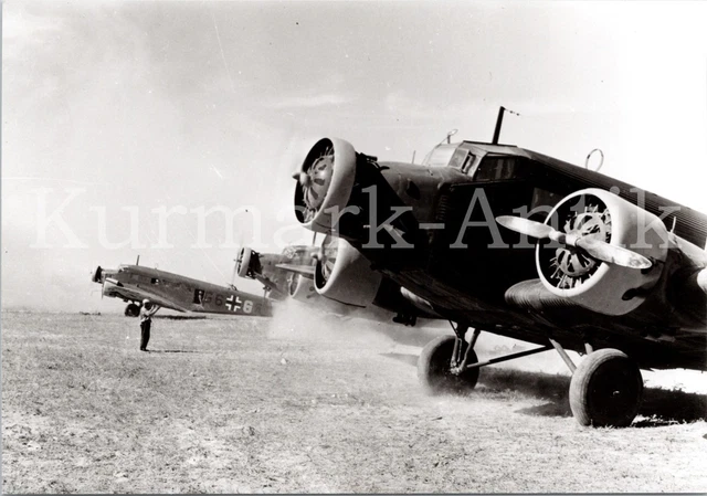 S703 FOTO WEHRMACHT Archiv Repro Luftwaffe Flugzeug Ju52 Start ...