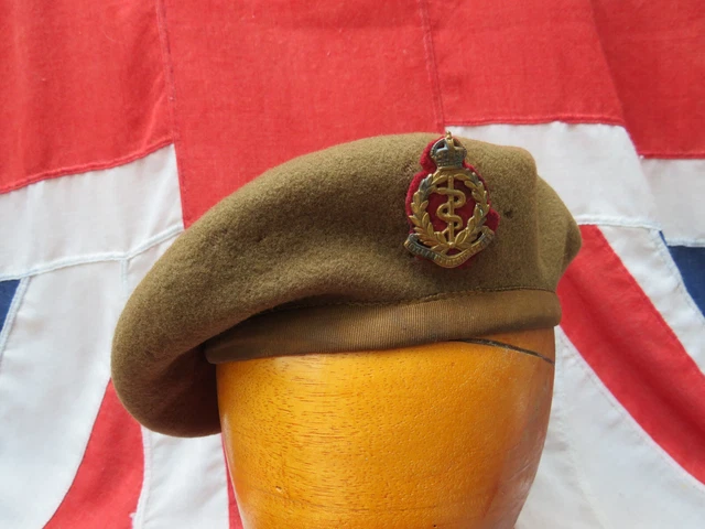 ORIGINAL WWII BRITISH Army Officer's Khaki Beret by Scott's - RAMC Cap ...