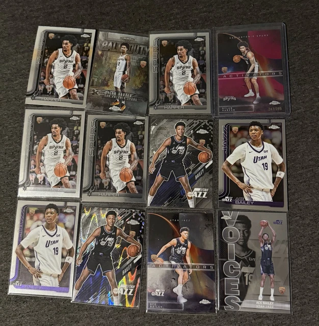 2025-26 TOPPS CHROME Dylan Harper & Ace Bailey Rookie Lot Refractor ...